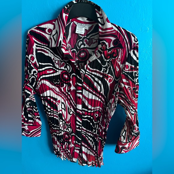 Fred David | Tops | Fred David Stretch Mod Blouse Xlarge | Poshmark